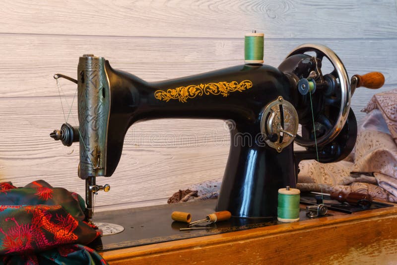 Still Life with Antique Sewing Machine Stock Photo - Image of ...