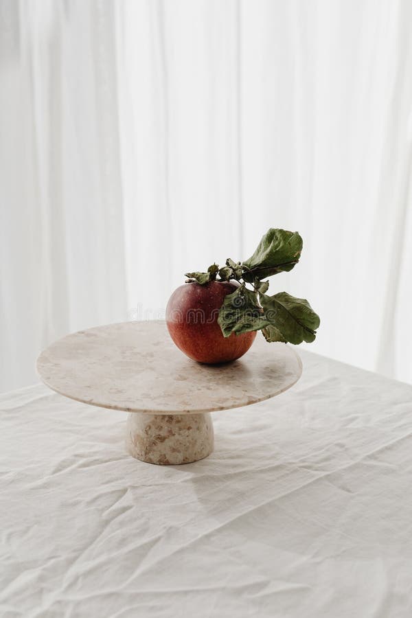 Still Life of an Apple on a Marble Stand Stock Image - Image of still ...