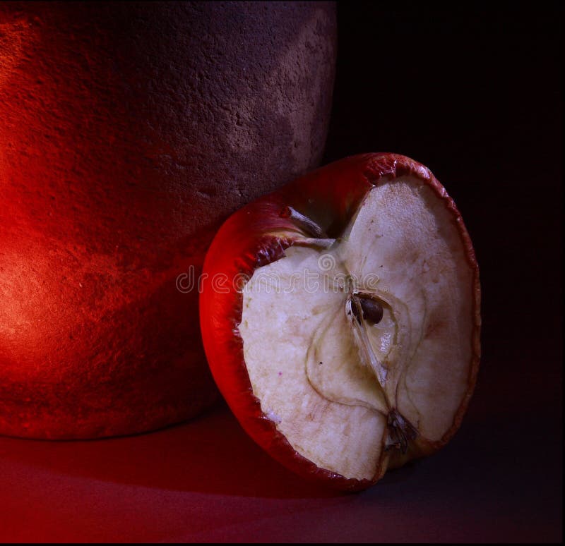 Still Life with Apple, Painted Light Brush Stock Photo - Image of ...