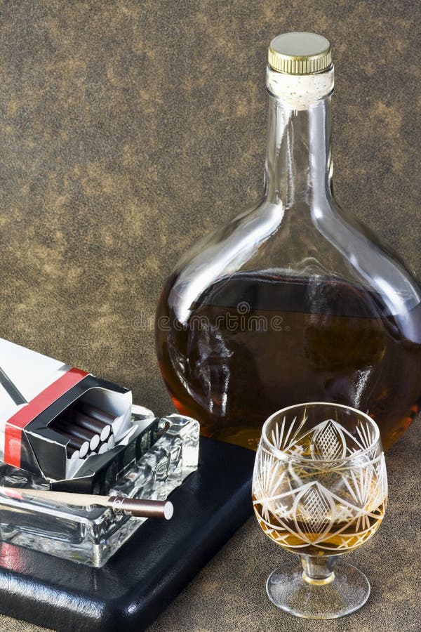 Still life of bad habits stock photo. Image of bottle - 10602158