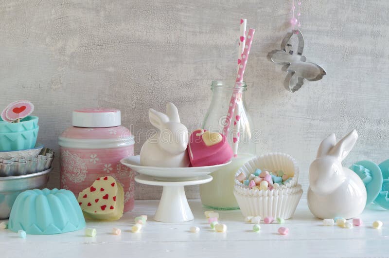 Still Life with Bakeware To Easter Stock Image - Image of case, cupcake ...