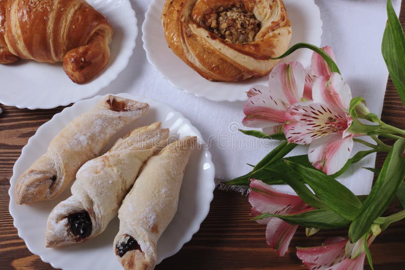Still Life with Baking. Homemade Baking Stock Photo - Image of vase ...