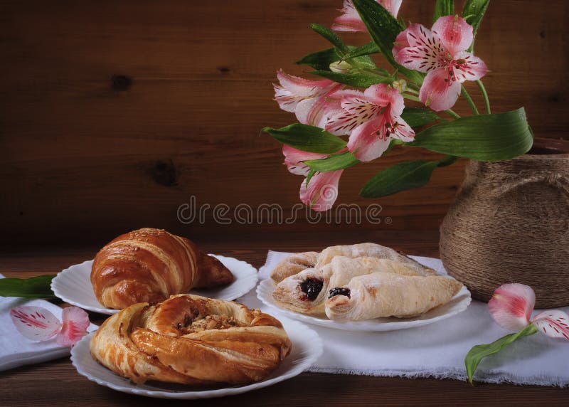 Still Life with Baking. Homemade Baking Stock Photo - Image of filling ...