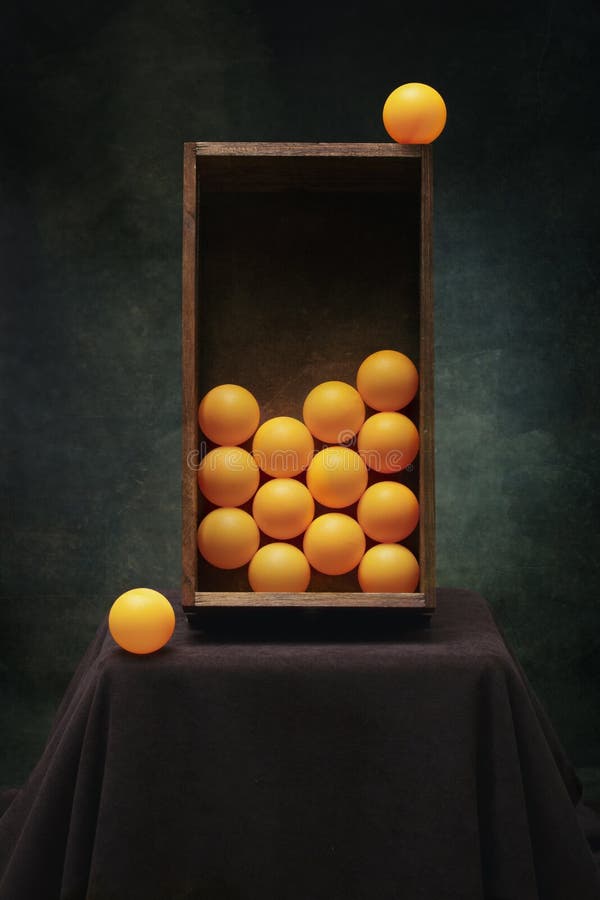 Still Life with a Box with Orange Balls Stock Image - Image of inside ...