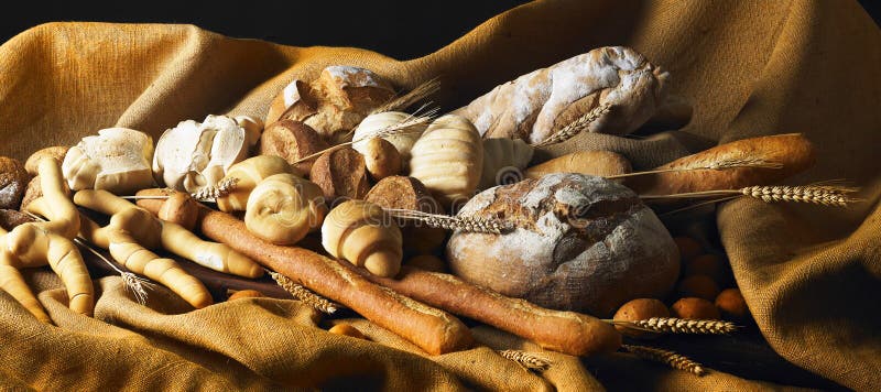 Still Life with bread stock image. Image of baguette - 50306755