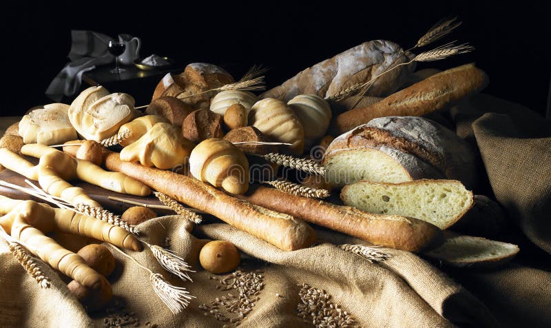 Still Life with bread stock photo. Image of breads, grain - 50308580