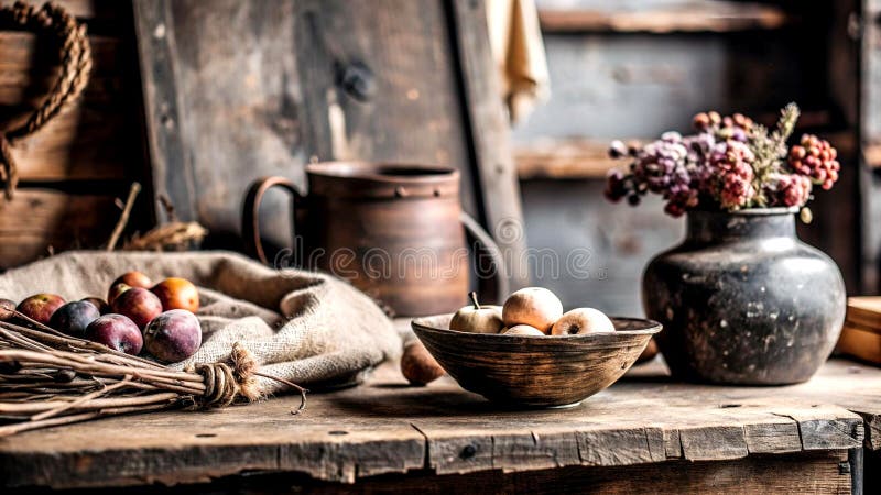 A Symphony of Textures and Light: a Still Life of Rustic Objects ...