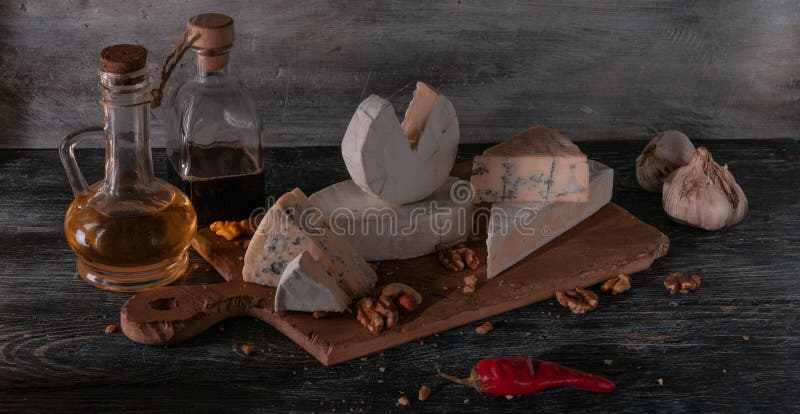 Still life with cheese. stock photo. Image of fast, freshcheeseburger ...