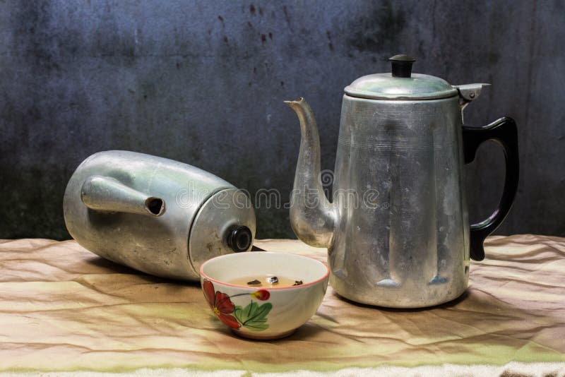 Still Life Classic Kettle with Cup Stock Photo - Image of liquid ...