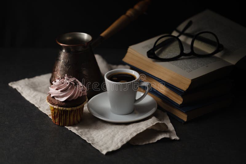 Coffee and a book stock photo. Image of fine, coffee - 18016010