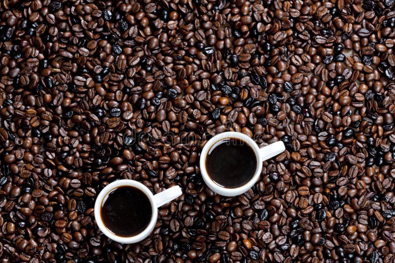 Still Life of Coffee Cups and Coffee Beans Stock Image - Image of ...