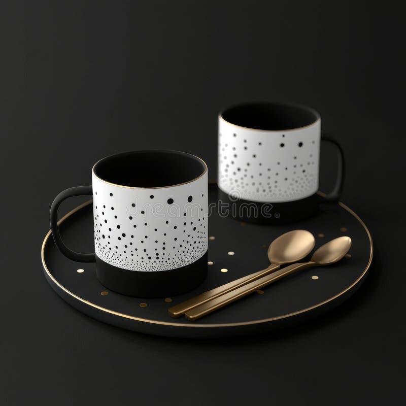 Still Life: a Coffee Mug with a Speckle Pattern in Black and White ...