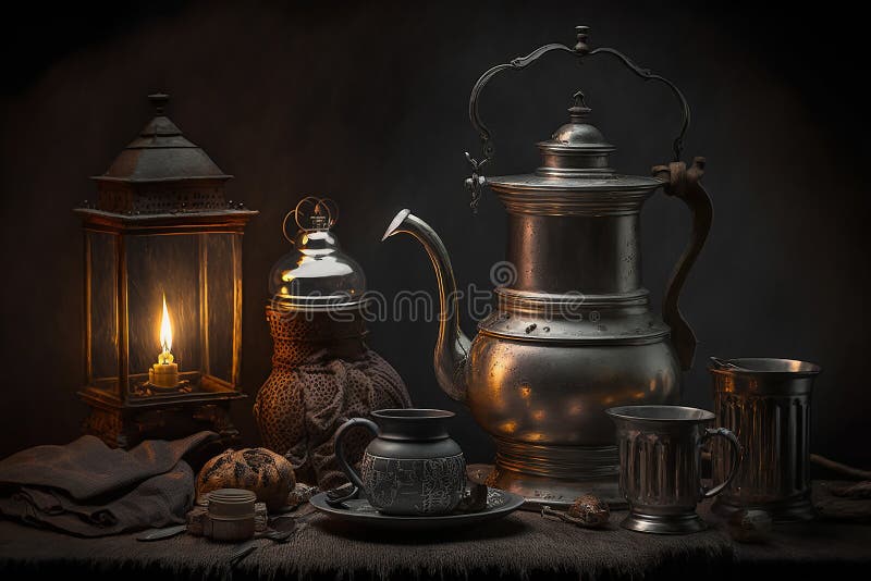 - Still Life, Composition with Metal Vessels in Candlelight 4 ...