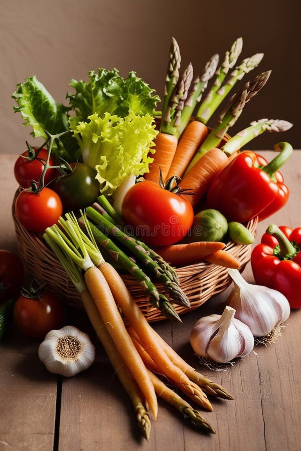 Still Life Composition Featuring an Assortment of Colorful Vegetables ...