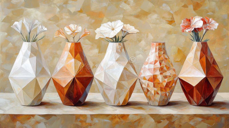 A Still Life Composition Featuring Geometric Shapes, Vessels, a ...
