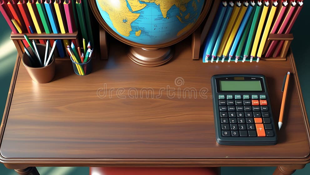Study Desk Still Life stock illustration. Illustration of bright ...