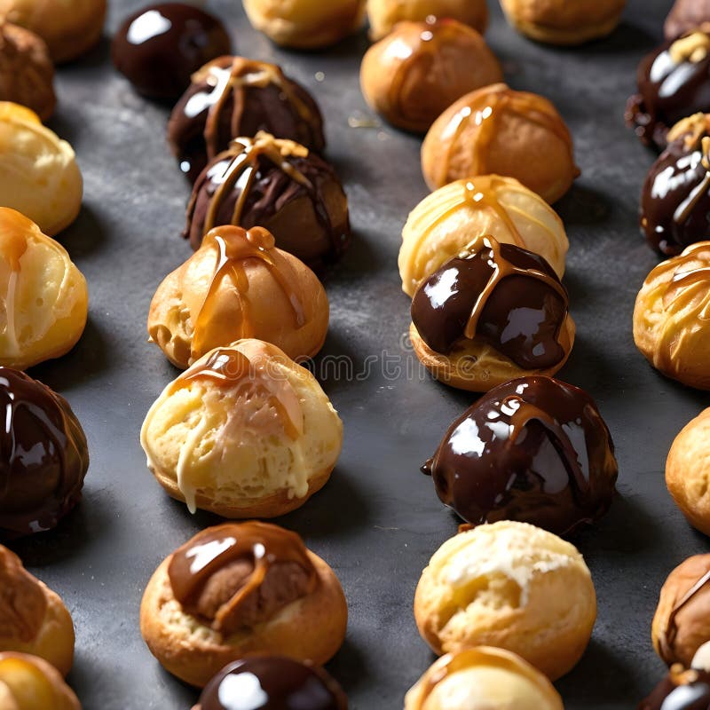A Still Life Composition of Profiteroles on a White Plate, Featuring ...