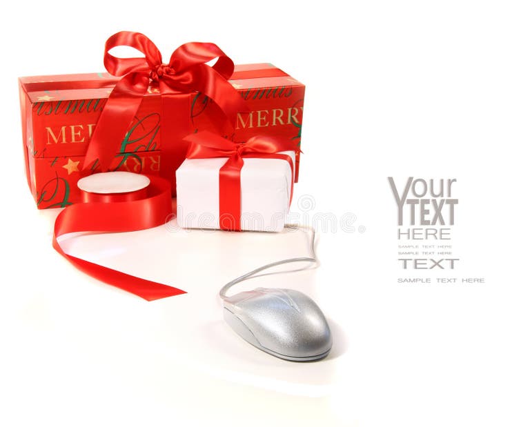 Still Life of Computer Mouse and Presents Stock Photo - Image of color ...