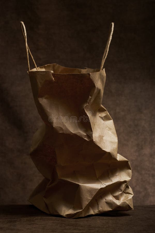 Still Life with a Crumpled Paper Bag Close-up Stock Image - Image of ...