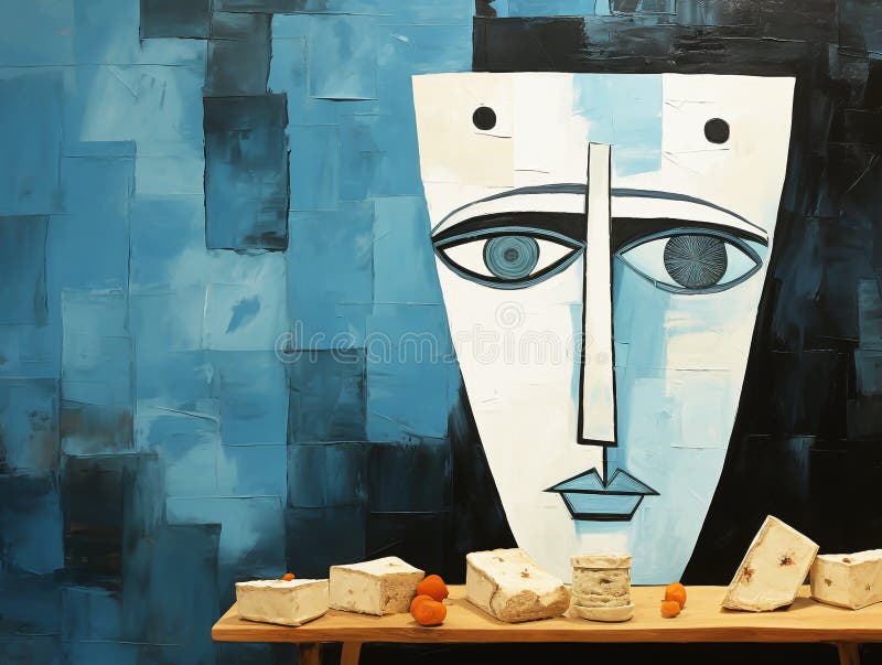 Still Life Cubism Meal Illustration Stock Illustration - Illustration ...