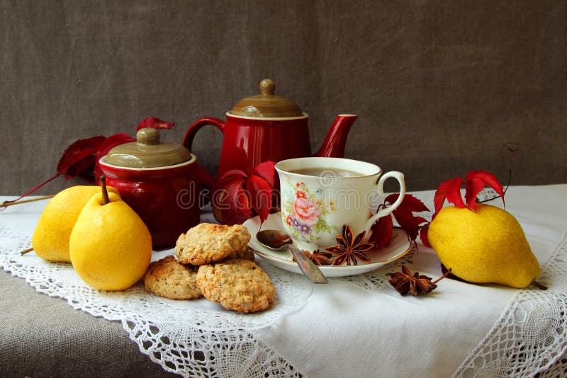 Still Life with Cup of Hot Tea Stock Photo - Image of still, homemade ...