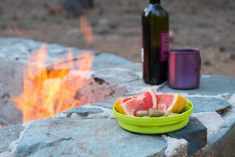 Campfire with Blurred Green Background Stock Photo - Image of heat ...