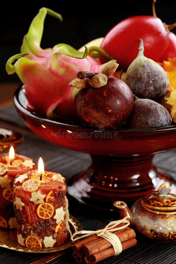 Still Life with Exotic Fruits Stock Photo - Image of dessert, edible ...