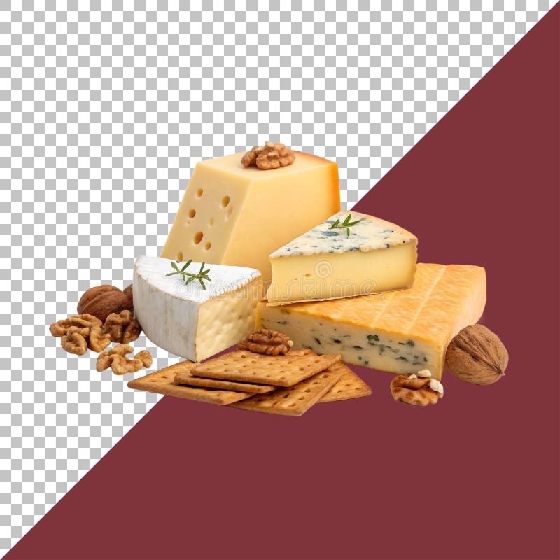 Cheese Assortment with Walnuts and Crackers CloseUp, Food Still Life ...