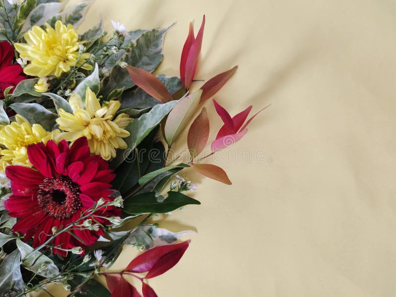 Still Life Flowers Arrangement in Flat Lay Stock Photo - Image of flat ...