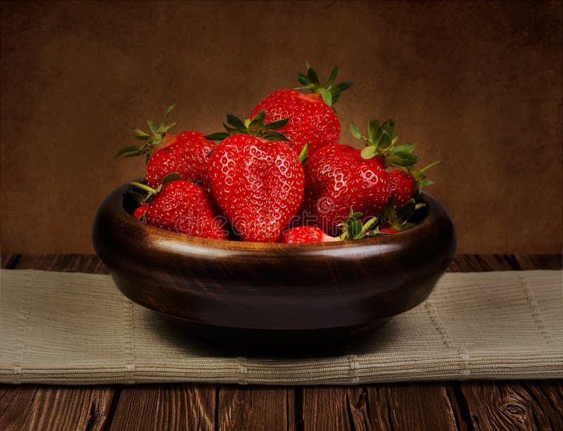 Still Life with Fresh Strawberries Stock Image - Image of still, grunge ...