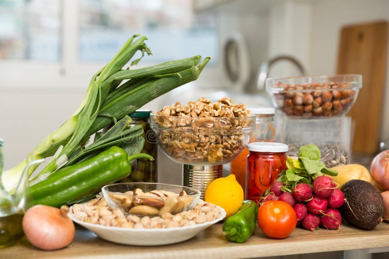 Still Life with Fresh Vegetables in Domestic Kitchen Stock Image ...