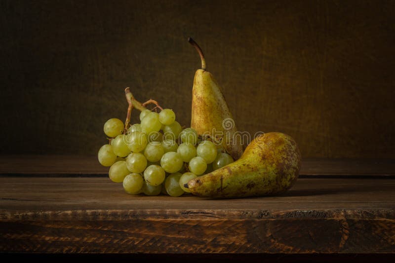 Still Life with Fruit in a Classic Style Stock Image - Image of life ...