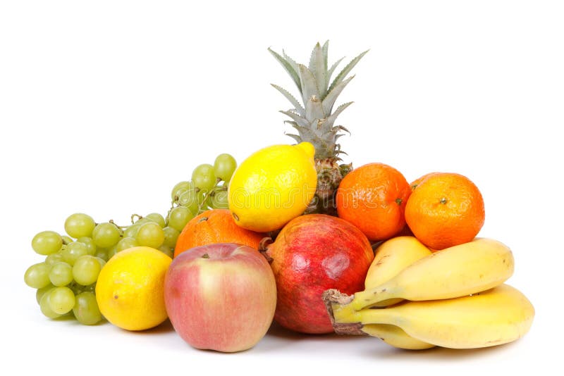 Fresh Fruits Mixed Isolated Stock Photo - Image of closeup, cocktail ...