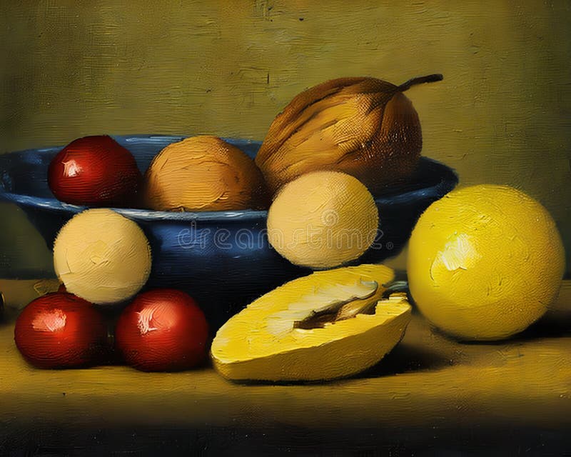 Still Life with Fruits, Generative AI Illustration Stock Photo - Image ...
