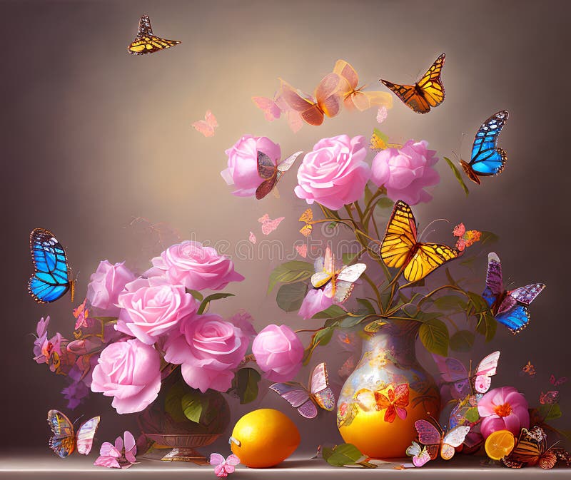 Still Life, Generative AI Illustration Stock Illustration ...