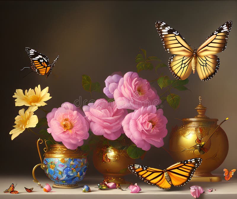 Still Life, Generative AI Illustration Stock Illustration ...