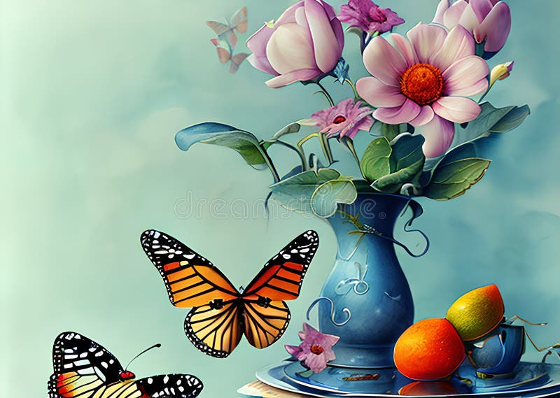 Still Life, Generative AI Illustration Stock Illustration ...