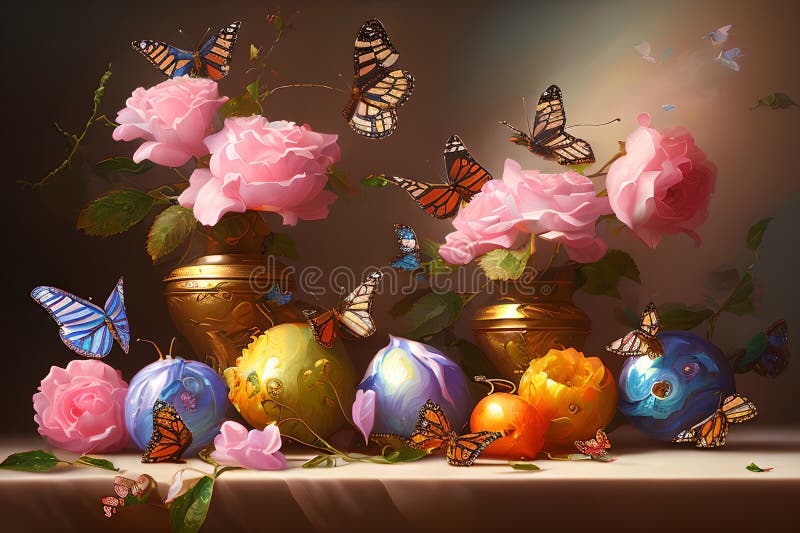 Still Life, Generative AI Illustration Stock Illustration ...