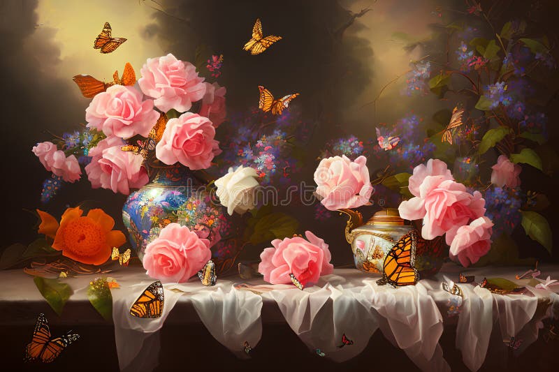 Still Life, Generative AI Illustration Stock Illustration ...