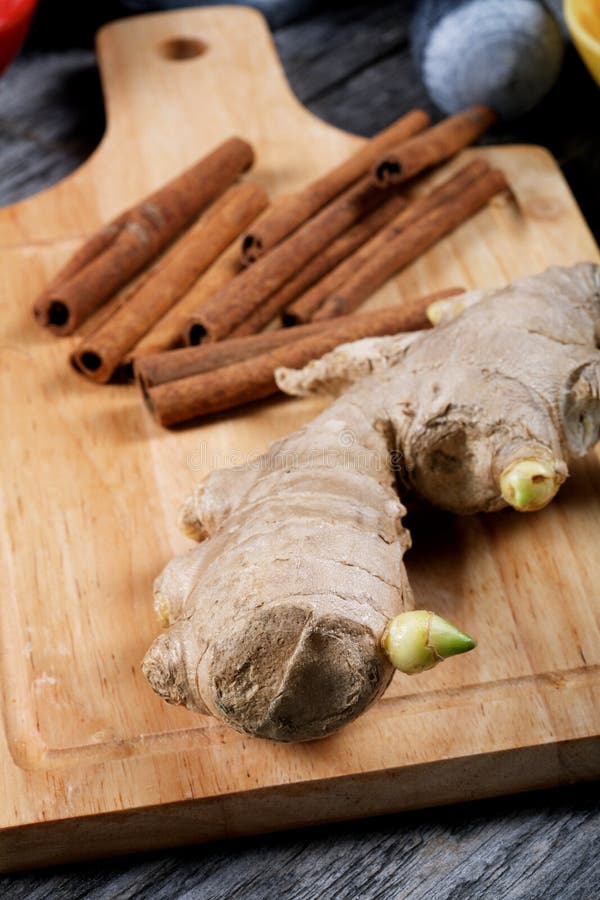 Still-life with Ginger and Cinnamon on an Kitchen Table Stock Photo ...
