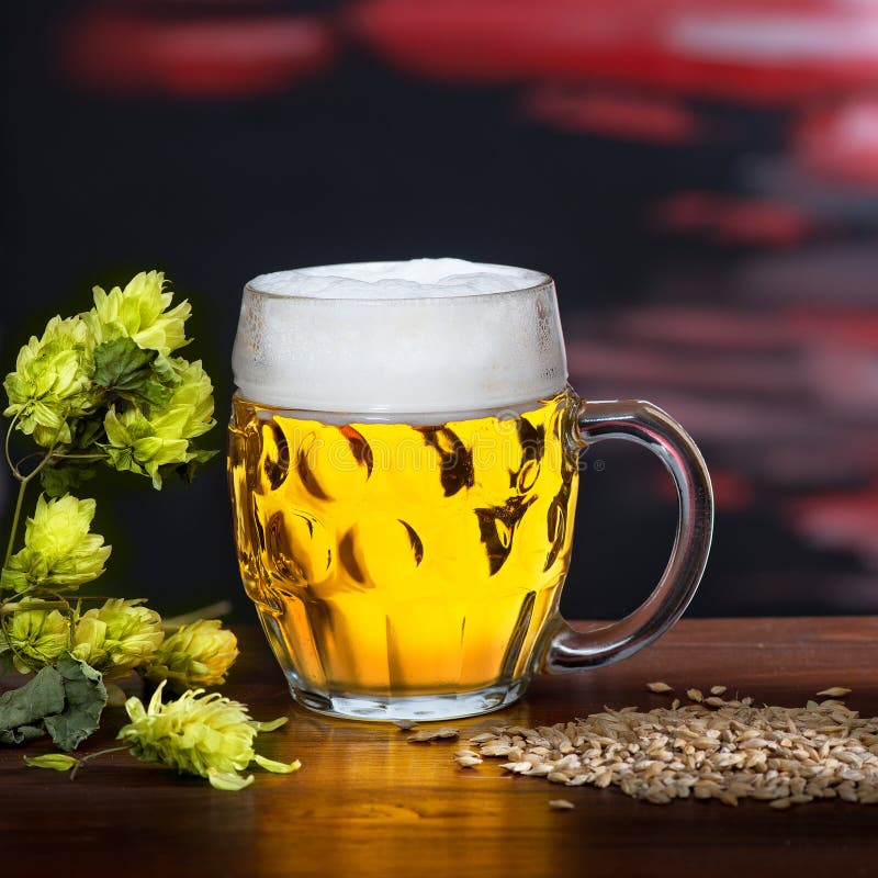Still Life with Glass of Beer Stock Image - Image of wheat, brewery ...