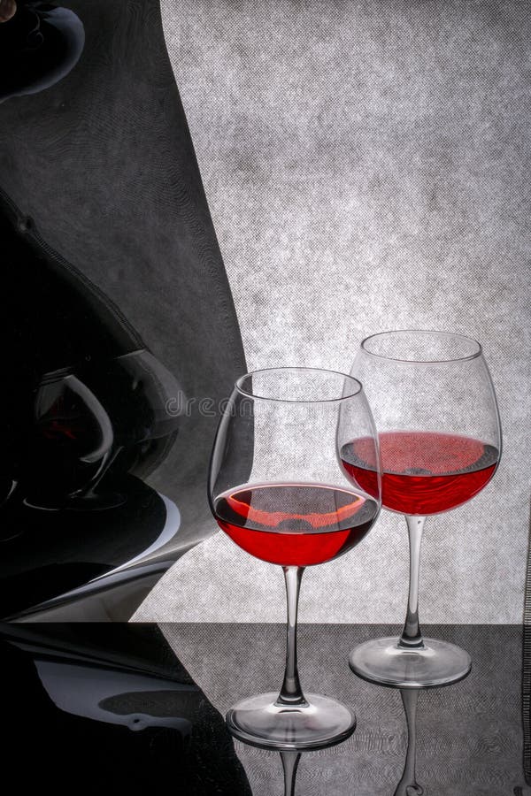 Still Life with Glass Glasses with Wine Stock Image - Image of glasses ...
