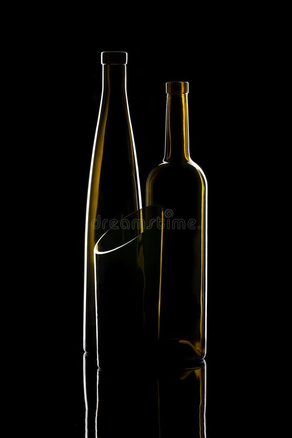 Still Life with Glass Objects on a Black Background Stock Image - Image ...