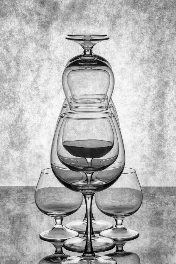 Still Life With Glass Objects On A Gray Background Stock Image Image Of Installation Grey