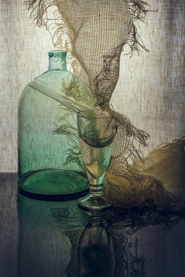 Still Life with Glass Objects with Reflection Stock Image - Image of ...