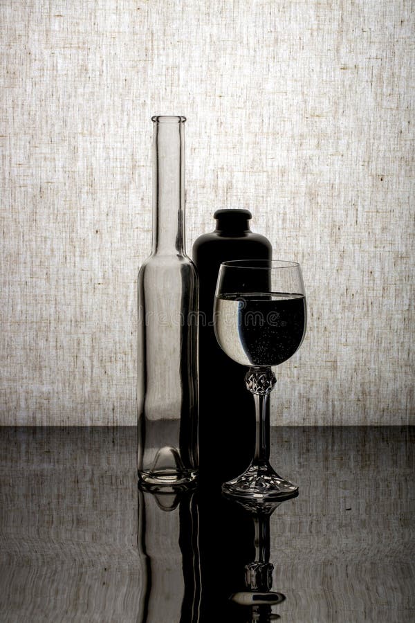 Still Life with Glass Objects with Reflection Stock Photo - Image of ...