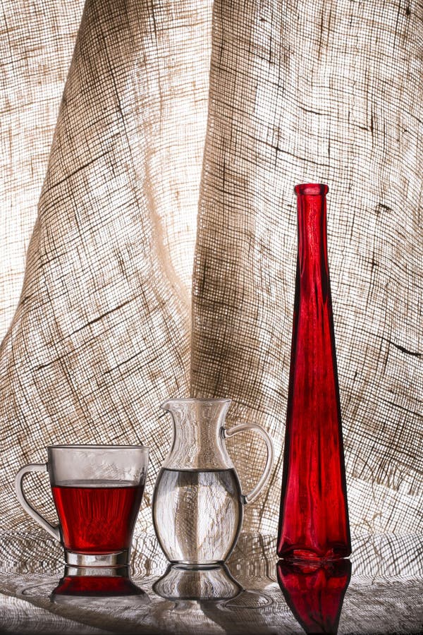 Still Life with Glass Objects Stock Image - Image of reflection, light ...