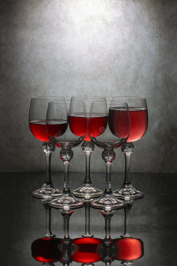 Still Life with Glasses with Red Liquid Stock Photo - Image of alcohol ...