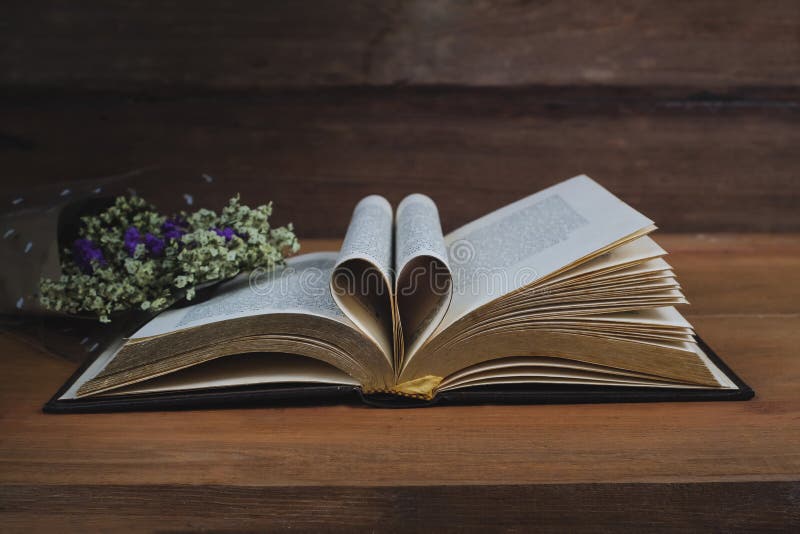 Still Life Heart Sign on Text Book on Wood Table Background Stock Image ...