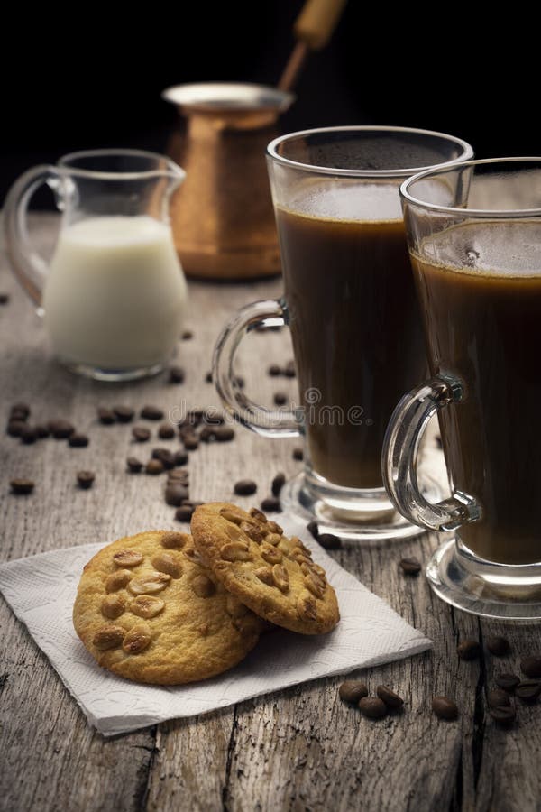 Still Life Iced Coffee and Biscuits Stock Image - Image of drink ...